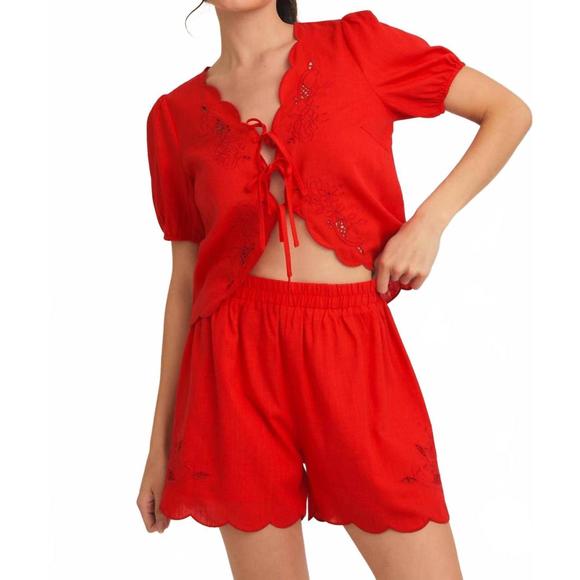 Gilli | Tops | New Gilli Summer Sunsets Top And Short Set In Red | Poshmark